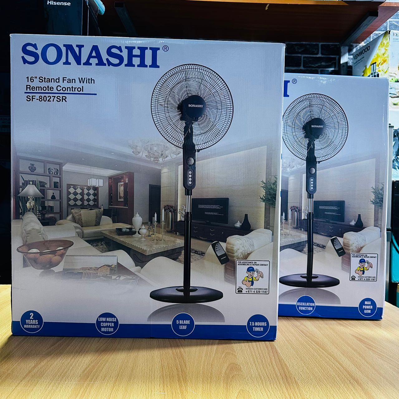 Sonashi stand home/office fan with remote 16″ - Maakmall