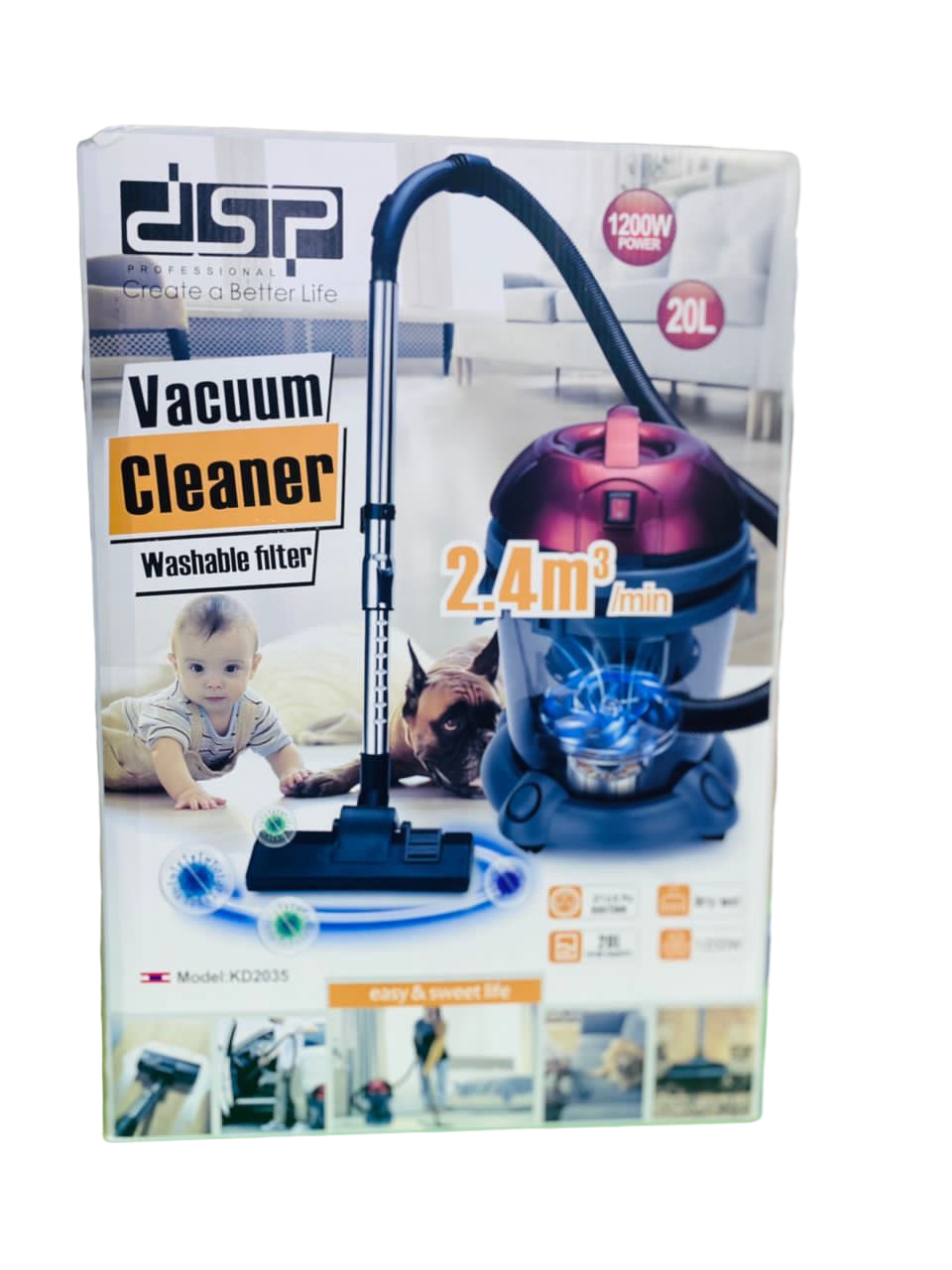 DSP 20 litres vaccum cleaner with blow function and washable filter ...